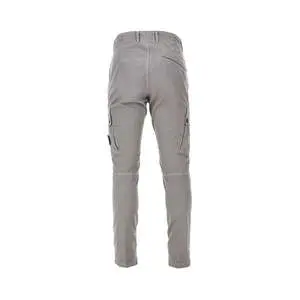 Stone Island Organic Cotton Cargo Pants With Logo Badge - Grey