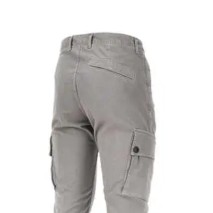 Stone Island Organic Cotton Cargo Pants With Logo Badge - Grey