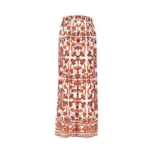 Dolce & Gabbana Silk Pants With Maiolica Print
