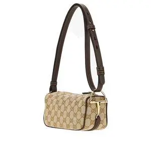 Gucci Gg Canvas Half Horsebit Mini Bag - Beige