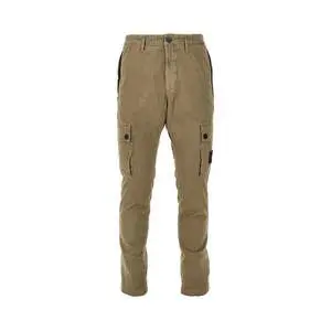 Stone Island Organic Cotton Cargo Pants With Logo Badge