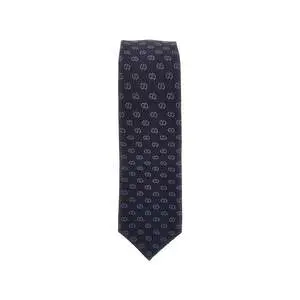 Gucci Gg Jacquard Silk Necktie - Blue