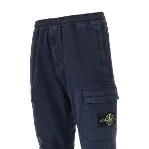 Stone Island Cotton Cargo Pants With Logo Badge