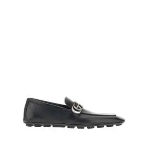 Gucci Grained Leather Loafers With Double G Detail