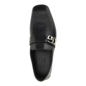 Gucci Grained Leather Loafers With Double G Detail