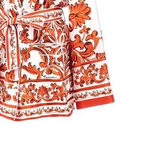 Dolce & Gabbana Maiolica Print Silk Vanity Shirt