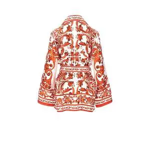 Dolce & Gabbana Maiolica Print Silk Vanity Shirt