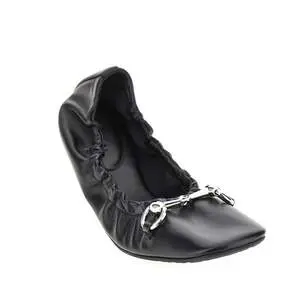 Gucci Prima Leather Ballerinas With Horsebit - Black