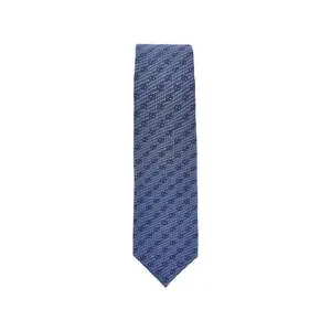 Gucci Gg Jacquard Silk Neck Tie - Blue