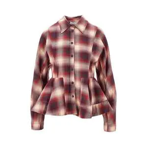 GANNI Cotton Flannel Check Shirt - Multicolor