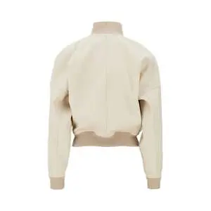 Gucci Oversized Shoulders Cotton Bomber Jacket - Beige