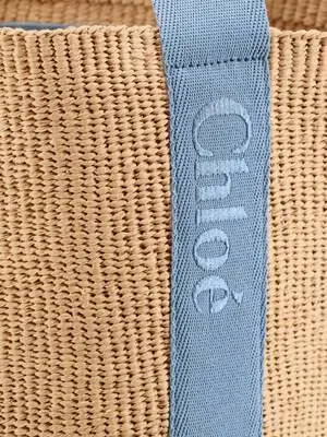 Chloé Woody Raffia Shoulder Bag - Beige