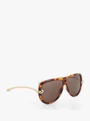 Bottega Veneta Knot Aviator Acetate Sunglasses