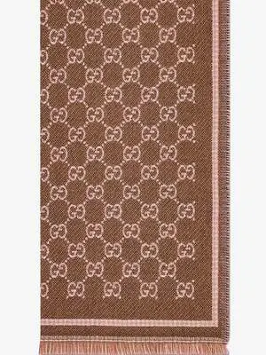 Gucci Wool Scarf With Gg Motif
