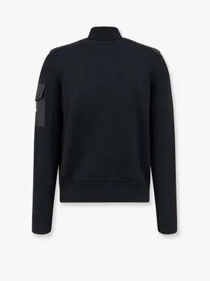 Moncler Virgin Wool Cardigan With Logo Patch