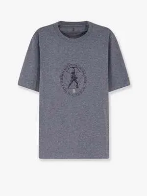 Brunello Cucinelli Cotton Tshirt With Front Print - Grey