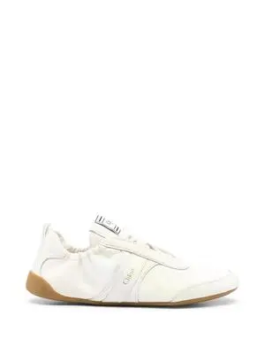 Chloé Kick Logo-print Lace-up Sneakers - Neutrals