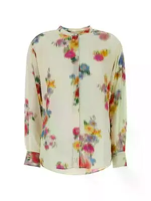 MARANT ETOILE Floral Print Band Collar Shirt