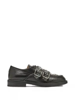 N°21 Eyelet-embellished Buckled Derby Shoes