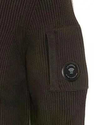 C.P. COMPANY Ribbed-knit Logo-patch Sweater