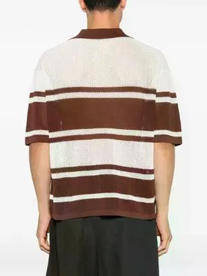 Commas Open-weave Striped Polo Shirt