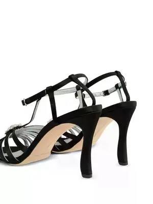Manolo Blahnik Fulcon Crystal-embellished Satin Sandals