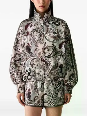 Adidas Paisley Print High Neck Track Jacket - Neutrals