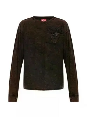 DIESEL® T-ardy-ls Distressed Logo-print T-shirt