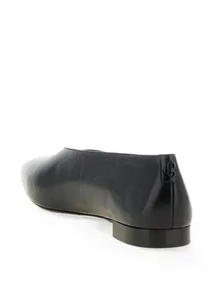 JIMMY CHOO Margot V-neck Leather Ballet Flats
