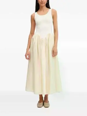 Bardot Lorie Scoop-neck Flared Midi Dress - Neutrals