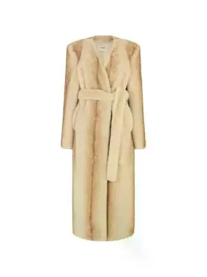 DUCIE Olivia Faux-fur Coat - Neutrals