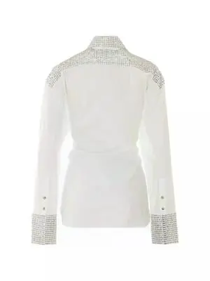 Pinko Stud-embellished Tie-waist Shirt - White