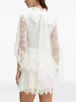 Bardot Nora Lace-panelled Tiered Mini Dress