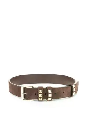 Valentino Garavani Rockstud Suede Belt - Brown