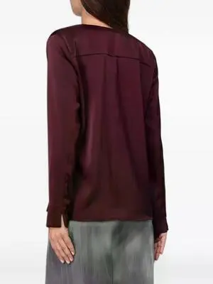 HANITA V-neck Satin Blouse
