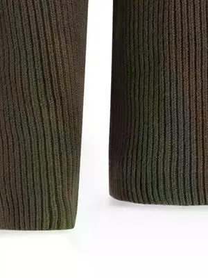 C.P. COMPANY Ribbed-knit Lens Detail Sweater - Brown