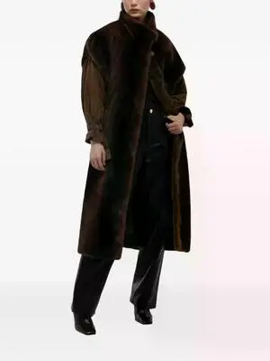 DUCIE Harper Suede Coat - Brown
