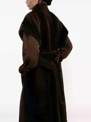 DUCIE Harper Suede Coat - Brown