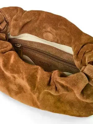 Marella Ruched Suede Shoulder Bag