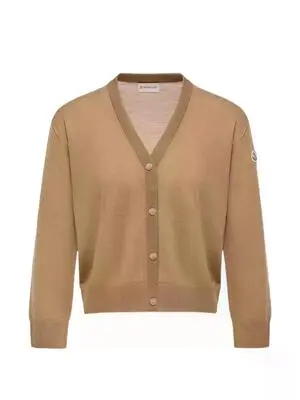 Moncler Logo-patch Button-up Cardigan - Neutrals