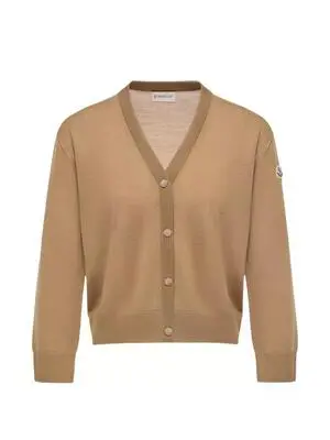 Moncler Logo Patch Button-up Cardigan - Neutrals