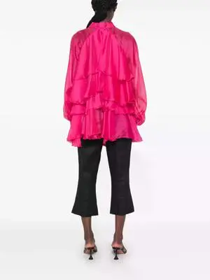 PAPER LACE Ruffled Pussy-bow Blouse