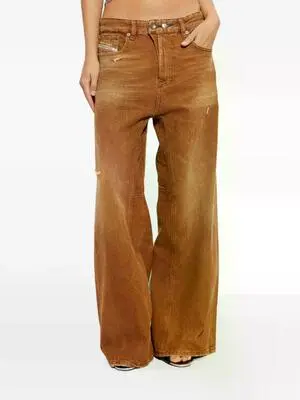 DIESEL® Distressed Wide-leg Jeans