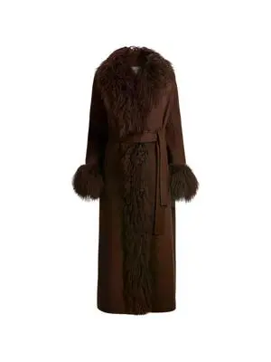 DUCIE Lola Removable Shearling Coat - Brown