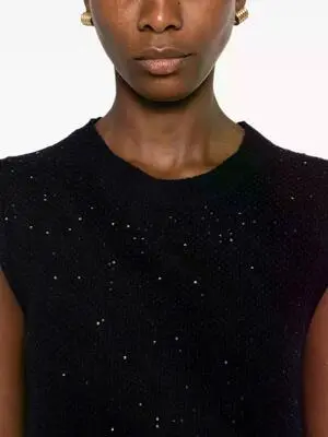 Fabiana Filippi Sequin-embellished Knitted Mini Dress - Black
