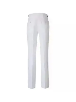 Scabal Linen Tailored Trousers With Side Buckle Adjusters
