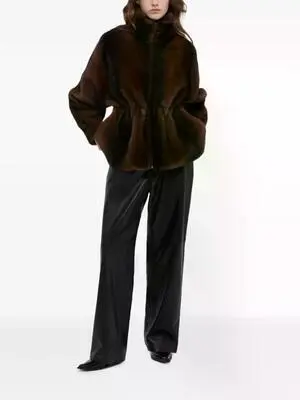 DUCIE Kai Jacket Oversized Fit, Funnel Neck - Brown