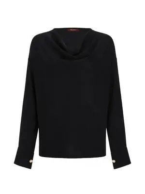 Max Mara Cowl-neck Button-cuff Blouse - Black