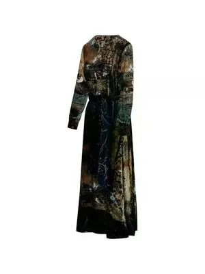 PIERRE-LOUIS MASCIA Landscape Print Belted Maxi Dress - Blue