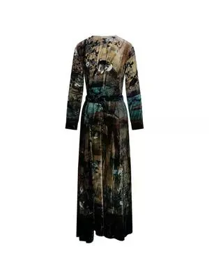 PIERRE-LOUIS MASCIA Landscape Print Belted Maxi Dress - Blue